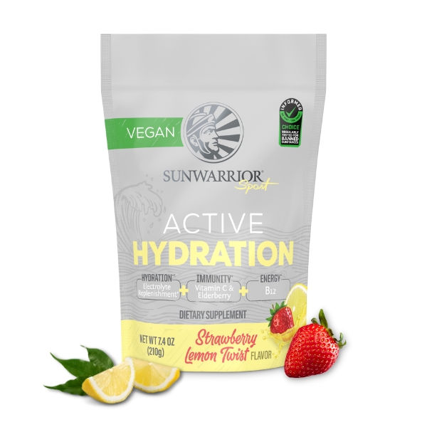 Sunwarrior Active Hydration, okus jagoda-limun, 210 g (dodatak prehrani)